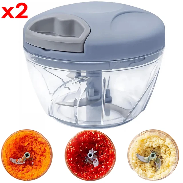 2X 900ML PULL Cord Pulling Food Chopper Manual Vegetable Slicer Hand ...