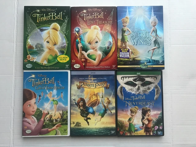 COMPLETE LOT OF 6 Disney's Tinker Bell Tinkerbell DVDs Set Lost Wings ...