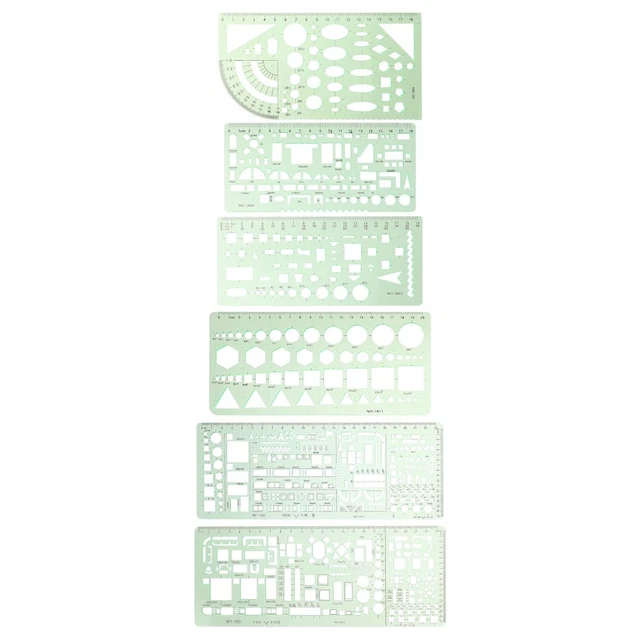 SHAPE STENCILS TEMPLATE Ruler Craft Civil Architecture Drawing Kit ...