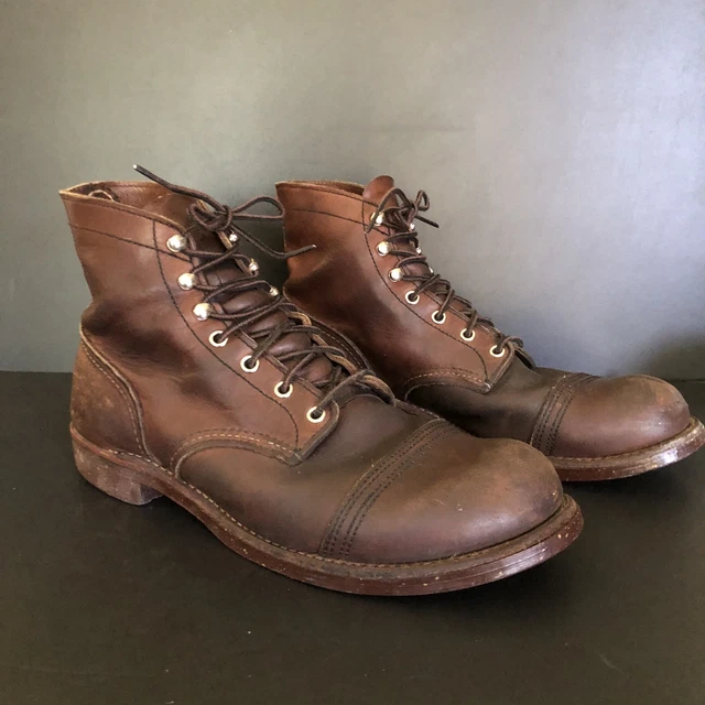 RED WING HERITAGE Iron Ranger Boots 8111 Men's 10.5D Brown Leather Cork ...