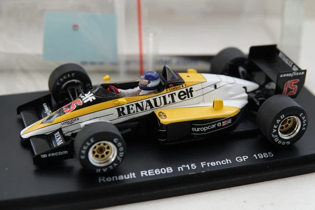 RENAULT RE60B #15 Patrick Tambay GP de France 1985 Spark S1702 1:43 F1 ...