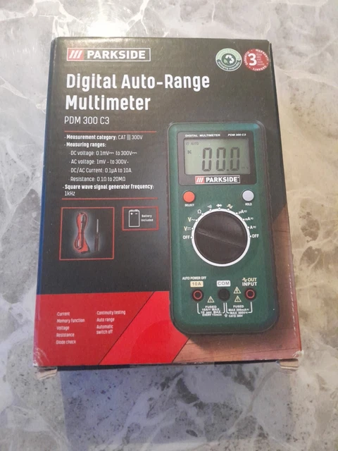 PARKSIDE DIGITAL AUTO-RANGE Multimeter PDM 300 C3 NEW FREE P&P £15.13 - PicClick UK