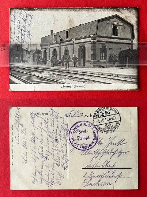 AK SEMUY IN Frankreich 1915 Bahnhof mit Soldaten ( 143399 EUR 6,99 ...