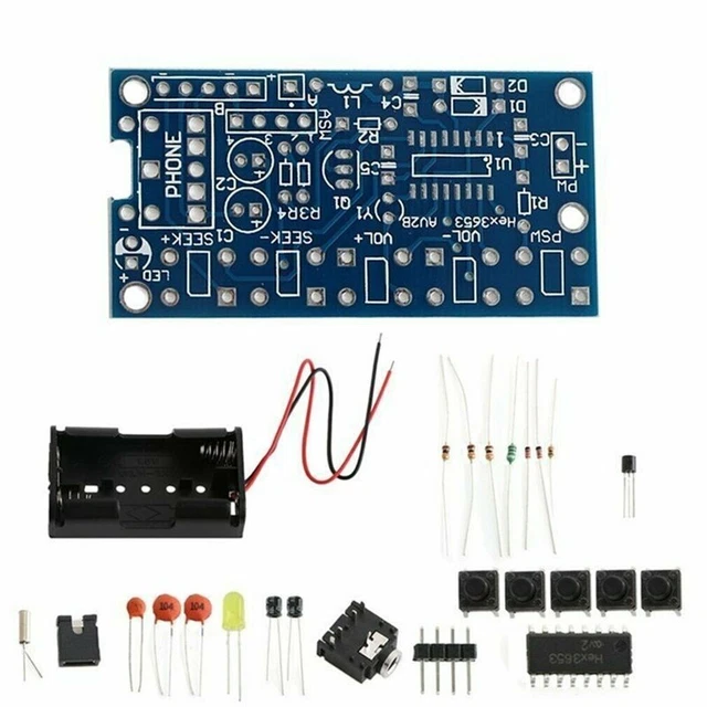ELECTRONIC DIY KIT Wireless Stereo FM Radio Receiver Module PCB 76MHz ...