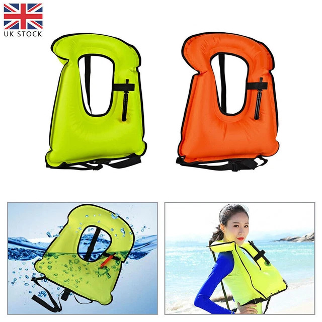 ADULTS INFLATABLE SNORKEL Vest Floatage Buoyancy Aid Swimming Vest For ...