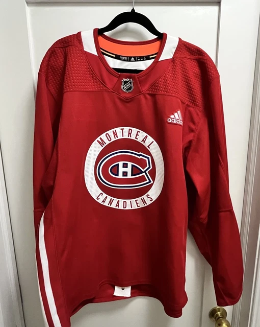 MONTREAL CANADIENS PRO Stock MiC Adidas Worn Red Practice Jersey Size ...