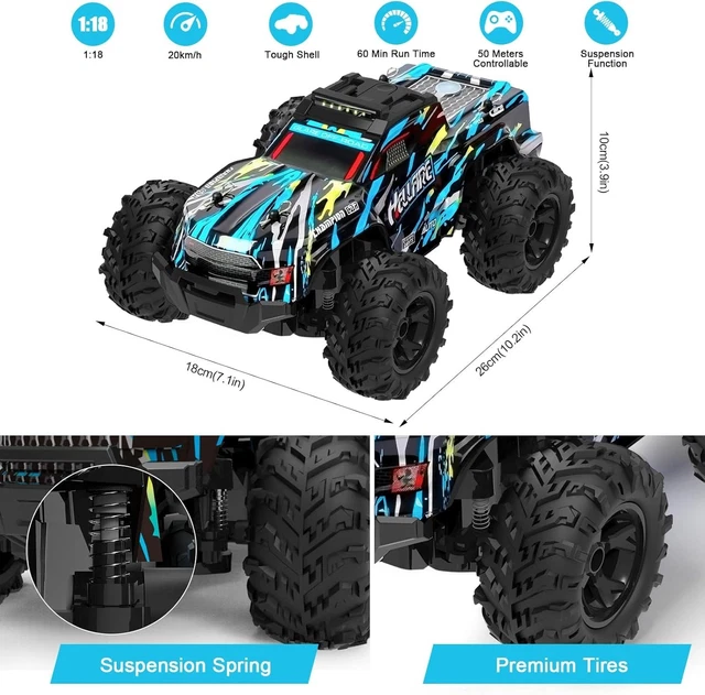 1:18 RC CAR 22KM/H Off Road 4WD Waterproof Remote Control Truck Kids 5 ...