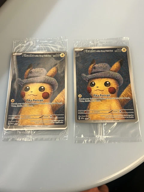 PIKACHU WITH GREY Felt Hat #085 Promo Pokémon Card Van Gogh New ...
