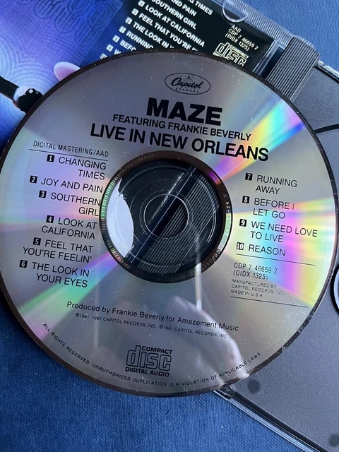 MAZE + FRANKIE Beverly Live In New Orleans Used 10 Track Concert Cd ...
