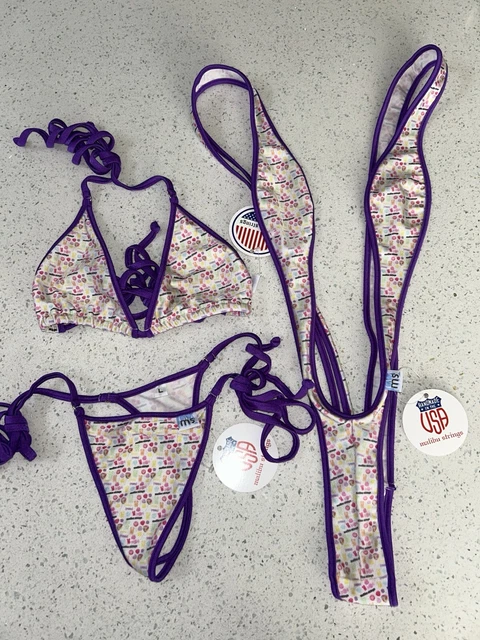 MALIBUSTRINGS MICRO 3 Piece Candy Micro Thong Bikini And Slingshot One ...
