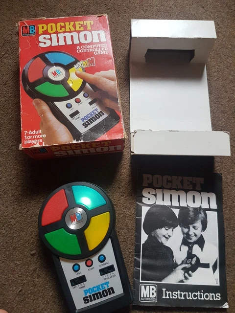 VINTAGE MB GAMES Pocket Simon 1980 Game working boxed + instructions £34.99 - PicClick UK