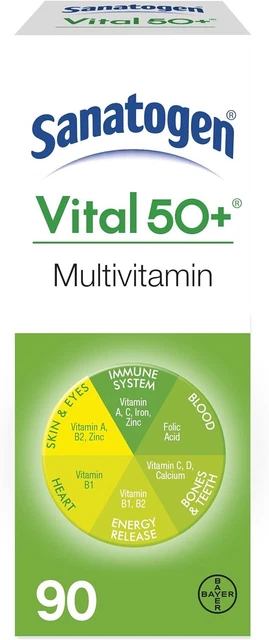 SANATOGEN VITAL 50 Plus Multivitamin Tablet and Mineral Supplement for ...