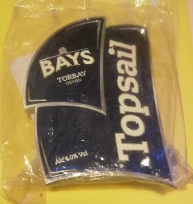 BAYS BREWERY TOPSAIL real ale pump clip front beer badge NEW Devon ...