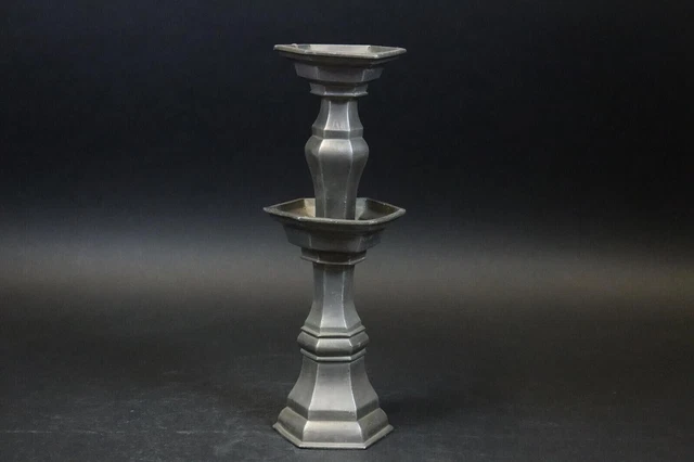 SCHÖNER ANTIKER ZINN-KERZENLEUCHTER, Altarleuchter, China, um 1890-1900 ...