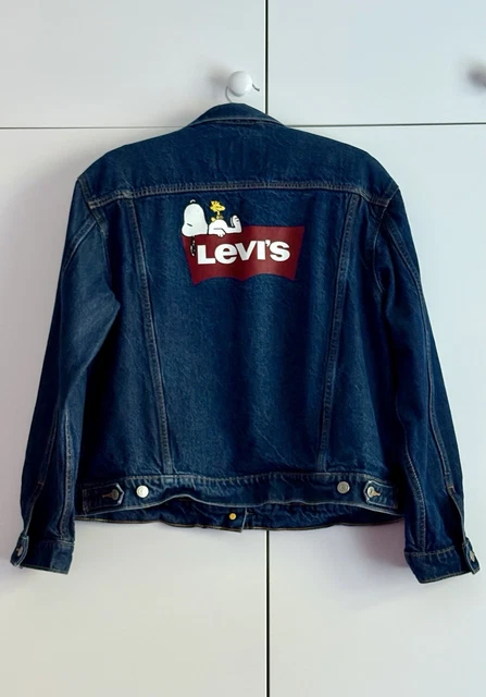 LEVI’S X PEANUTS Snoopy & Woodstock Dark Denim Jacket Unisex Size L ...