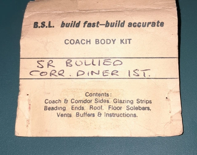 BSL COACH BODY Kit for SR Bullied Corridor Diner First £20.00 - PicClick UK