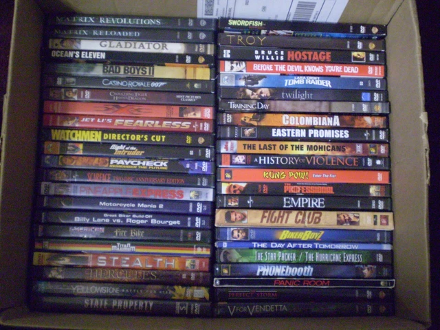 (90) ACTION DVD Set: Mel Gibson Connery Pitt Wahlberg Willis Denzel