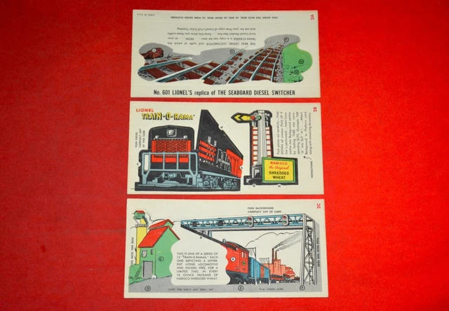 ORIGINAL 1956 LIONEL 601 Seaboard Switcher Nabisco Train-O-Rama Cards ...