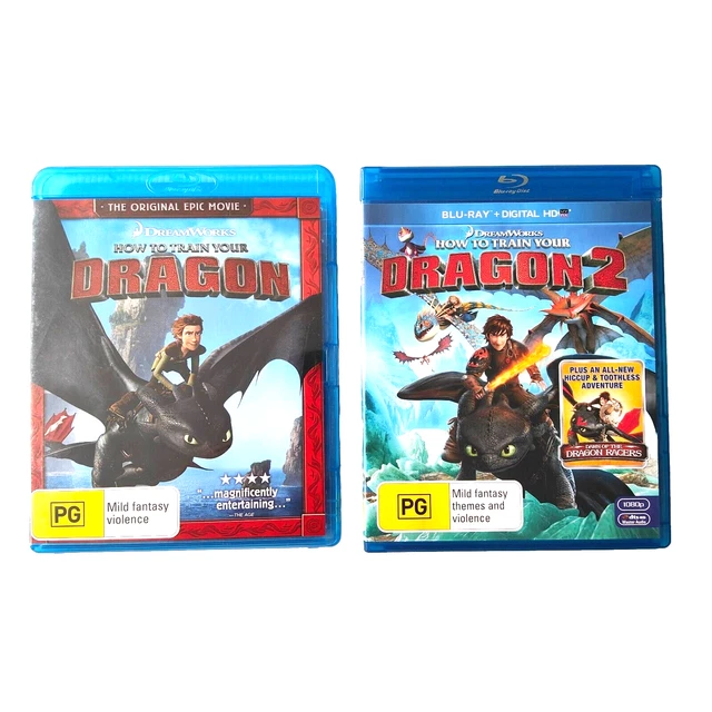 HOW TO TRAIN YOUR DRAGON 1 + 2 Blu-Ray Bundle DreamWorks Kids Animated ...