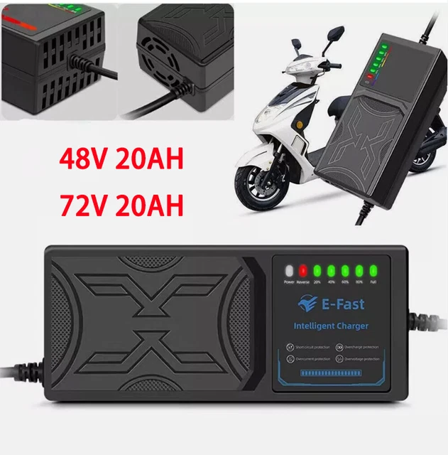 48V/72V 20AH ELECTRIC Vehicle Fast Battery Charger Adapter Flashing ...