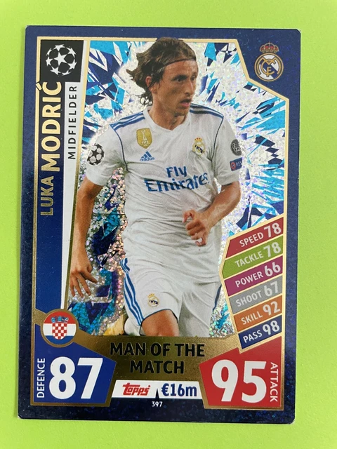CARD TOPPS LUKA Modric_Real Madrid_Match Attax Champions League 2017 18 ...