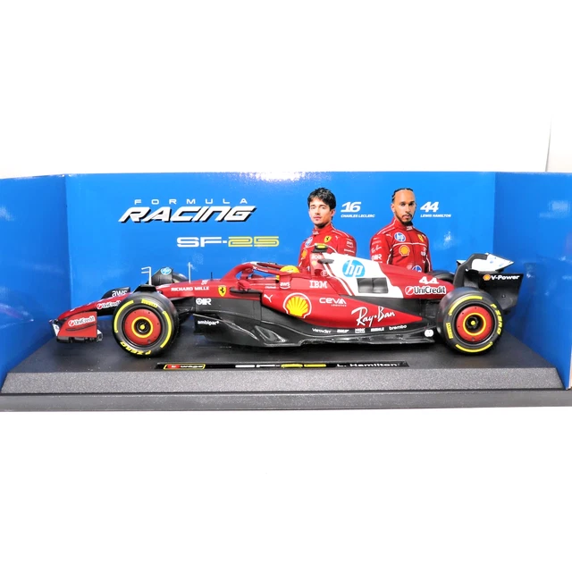 BBURAGO FERRARI SF25 Formula 1 F1Season 2025 Lewis Hamilton #44 Scale 1 ...