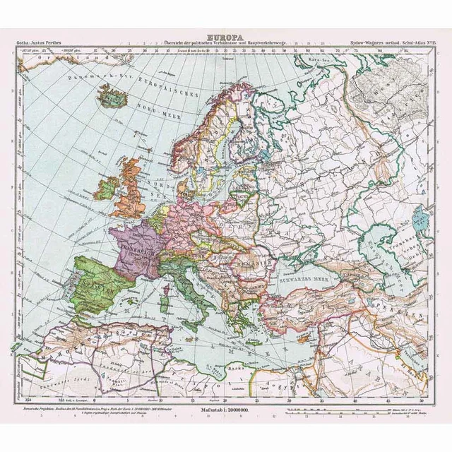 EUROPA (POLITISCH) EUROPE Political Map - Vintage Map 1926 £7.99 ...