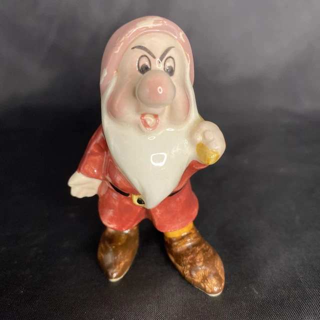DISNEY VINTAGE SNOW White Dwarf Grumpy Ceramic Porcelain Figurine 3 ...