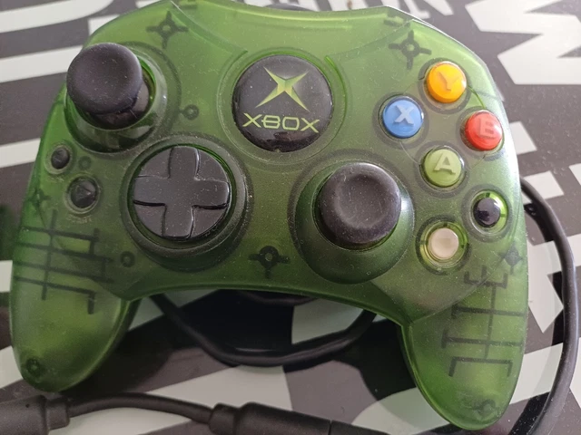 MANETTE OFFICIELLE VERTE Transparente Crystal - Xbox Classic Première ...
