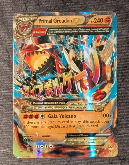 POKEMON TCG MEGA Primal Groudon EX 151/160 XY-Primal Clash Holo Foil ...