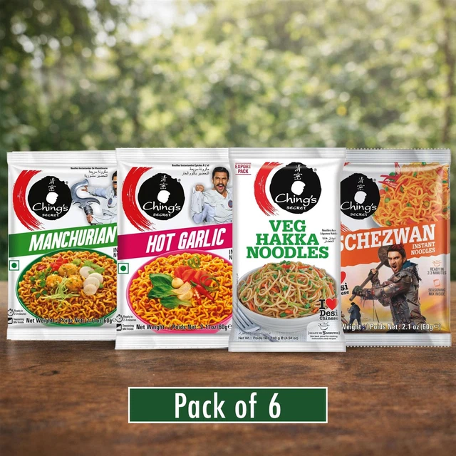 CHING’S INSTANT NOODLES | Veg Hakka, Manchurian, Schezwan & Hot Garlic ...