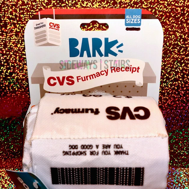 CVS PHARMACY RECEIPT DOG TOY 25" funny humor playtime stuffed ...