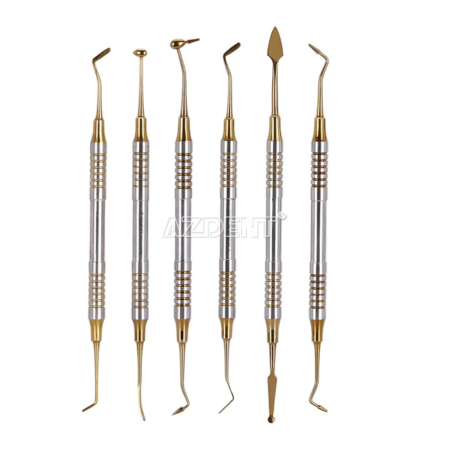 DENTAL COMPOSITE RESIN Filling Instruments Gold Titanium Coated ...