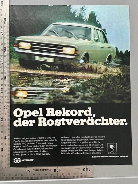 OPEL REKORD DER Rostverächter Oldtimer Original 1969 Vintage Werbung ...