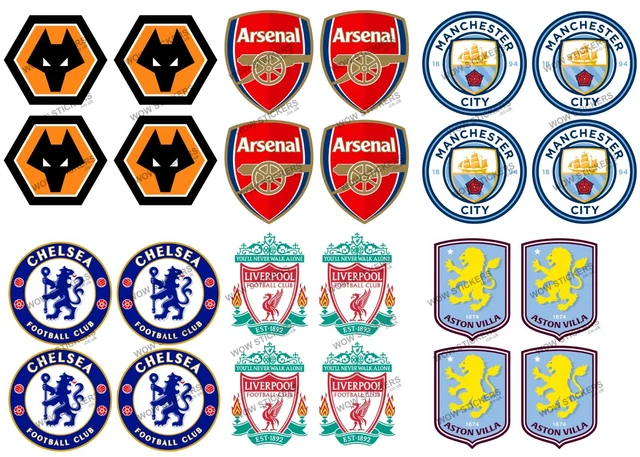 PREMIER LEAGUE CLUBS Football Team Badges Stickers Decals (Choose Team ...