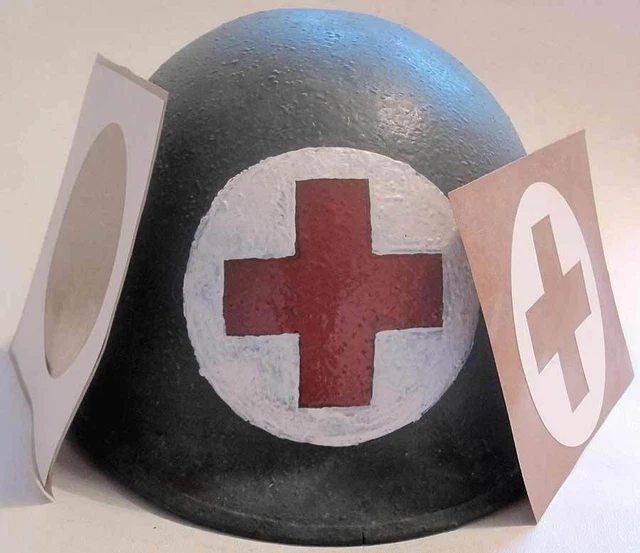 WW2 MEDIC HELMET Stencil USA Red Cross Medical First Aid M1 M2 M1C WWII ...