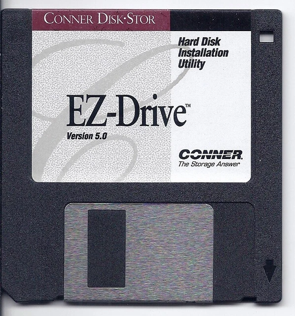 VINTAGE 1.44 FLOPPY disc - Conner Stor EZ-Drive hard drive installation ...