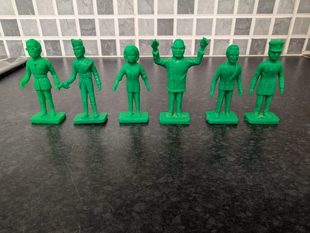 TOM SMITH CRACKERS Thunderbirds All 6 Green Figures 1960's RARE - Not ...