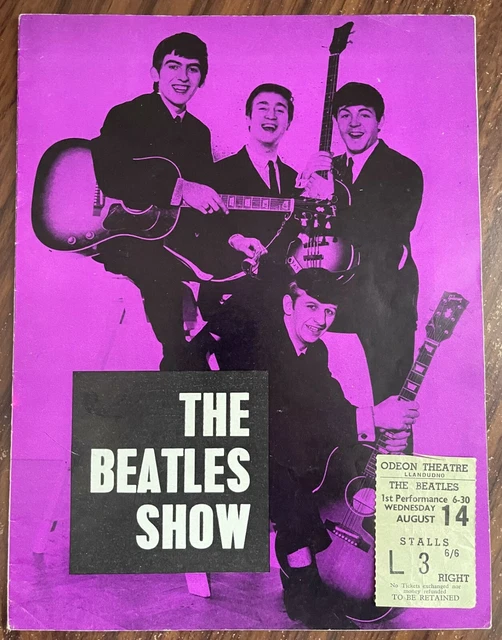 BEATLES LLANDUDNO ODEON Theatre Weds August 14Th 1963 Concert Ticket ...