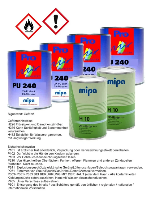 MIPA 2K LACK VW (LY3D) Tornadorot (4kg) + 2K-Härter H10 kurz (2 Liter ...