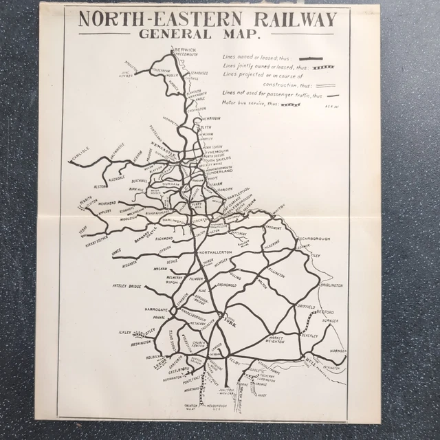 ORIGINAL 1906 RAILWAY map of North Eastern Railway General Map £7.04 ...
