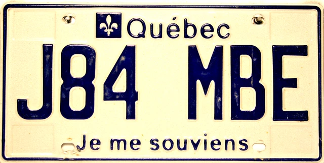 QUÉBEC LICENSE PLATE Canada, Original Plaque D'Immatriculation Voiture ...