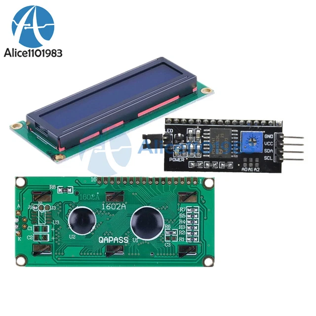 1602 16X2 LCD Character Display + IIC/I2C Serial interface Board Module ...