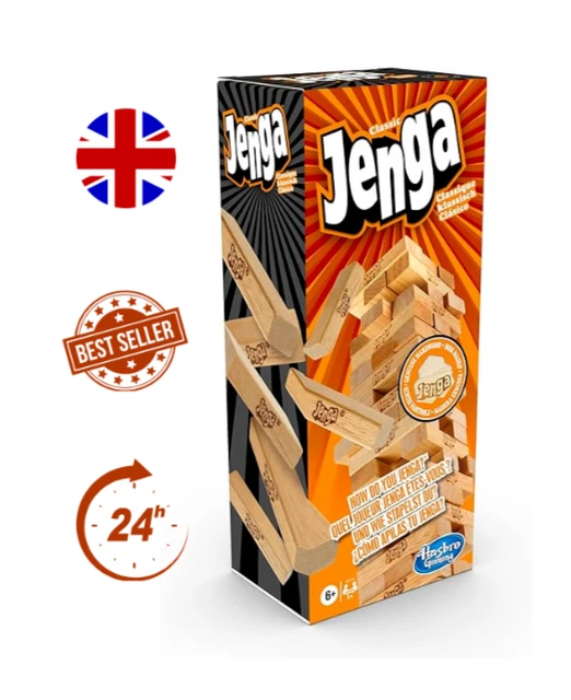CLASSIC JENGA GAME from Hasbro Stacking Wooden Block Game New - 54 ...