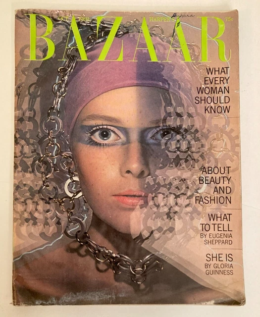VINTAGE HARPERS BAZAAR Magazine October 1969 Stephanie Farrow Hiro ...