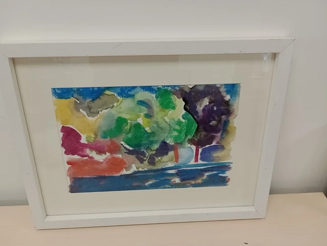 RICHARD CONWAY JONES original abstract watercolour painting in Frame £ ...