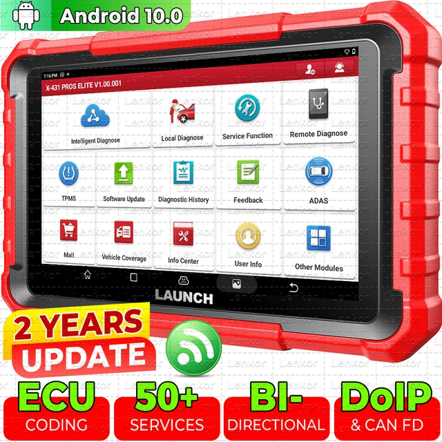 2025 LAUNCH X431 Pro Elite V + Bidirectional Car Diagnostic Scanner ECU ...