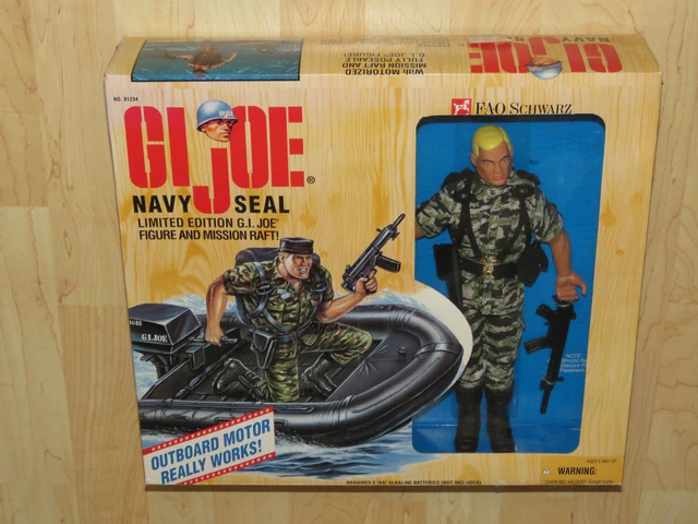 GI JOE 1/6 12" Navy Seal With Motorized Mission Raft FAO Schwarz New ...