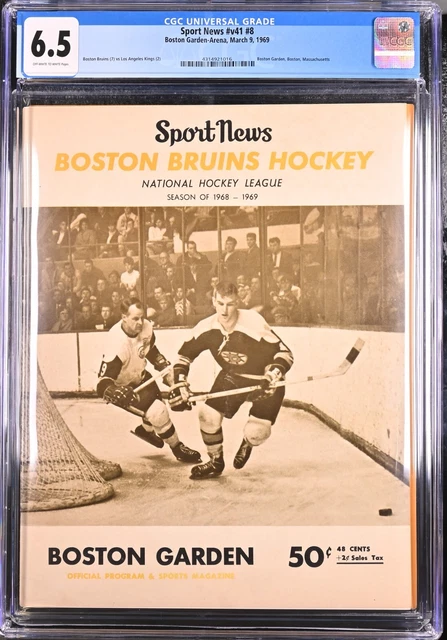 1968-69 BOBBY ORR Gordie Howe couverture Boston Garden LNH programme ...