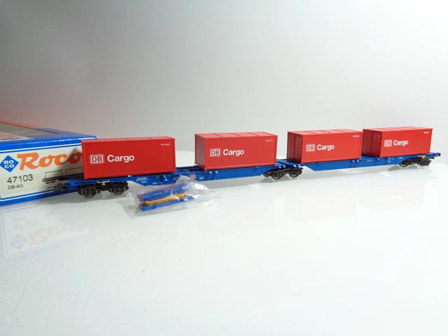 ROCO H0 47103 Doppelcontainertragwagen der DB Cargo in OVP JD4236 EUR ...